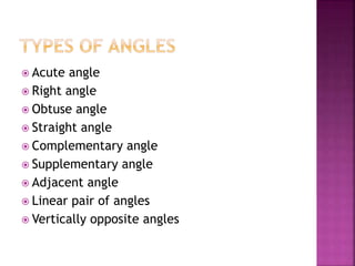 Lines and angles class 7 mathematics | PPTX
