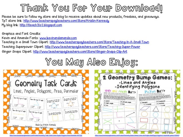 Geometry Posters: Types of Angels & Lines | PPT