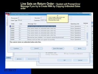 Line Set on Return Order Line | PPT | Business | Business and Finance