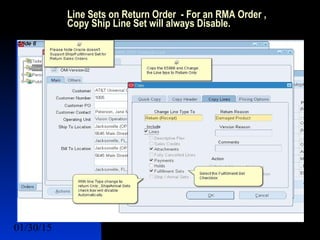 Line Set on Return Order Line | PPT | Business | Business and Finance