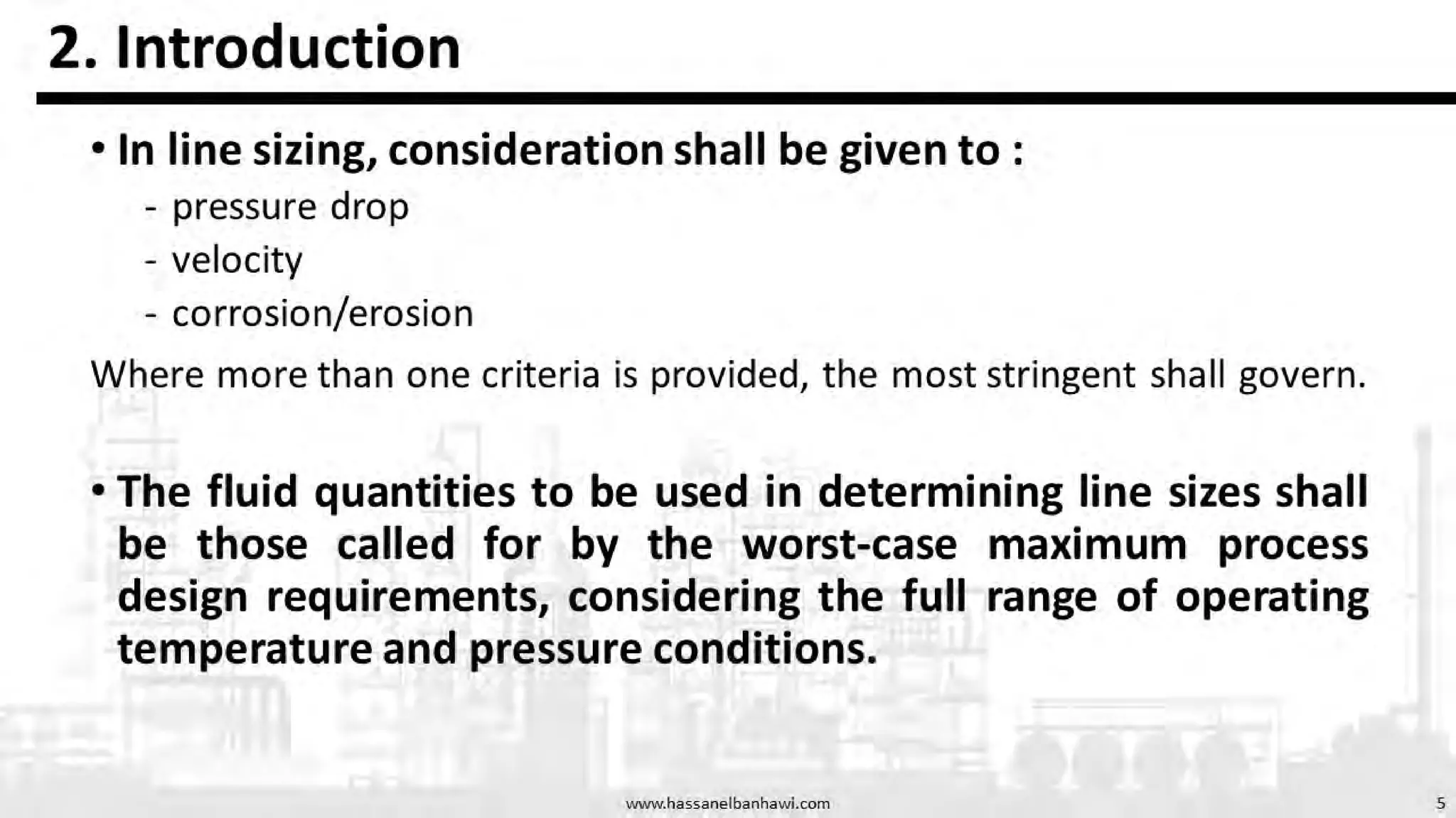 Line Sizing presentation on Types and governing Equations. | PDF