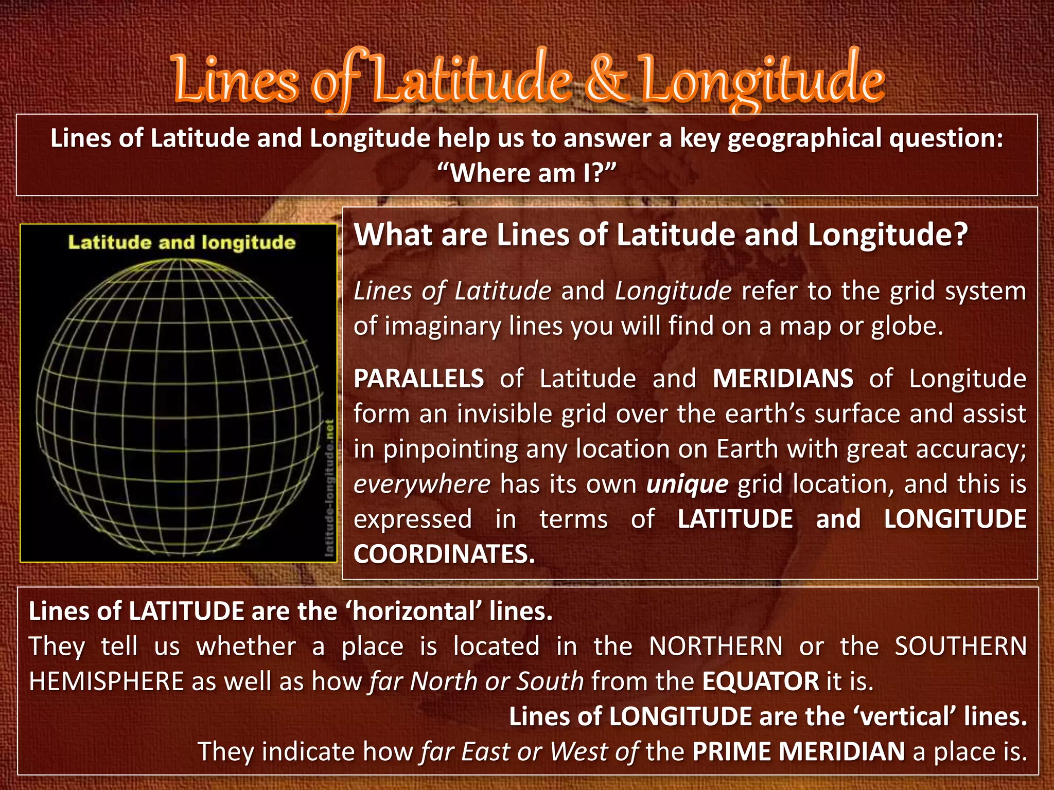 Lines of Latitude and Longitude – PowerPoint | PPSX