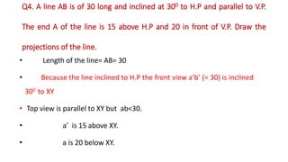 orthographic projections of lines- I | PPTX