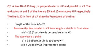 orthographic projections of lines- I | PPTX