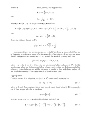 Lines, planes, and hyperplanes | PDF