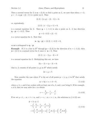 Lines, planes, and hyperplanes | PDF