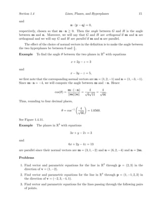 Lines, planes, and hyperplanes | PDF