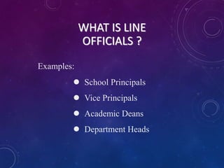 Line and Staff Organization with their rule and duties | PPT