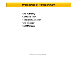 Line and staff, responsibility of hrm lecture_ 02 class | PPTX