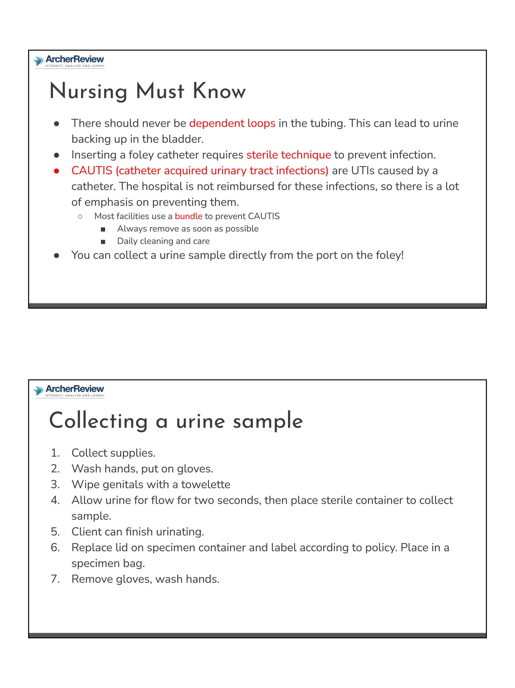 ARCHER NCLEX REVIEW Lines, tubes, and drains | PDF