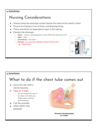 ARCHER NCLEX REVIEW Lines, tubes, and drains | PDF