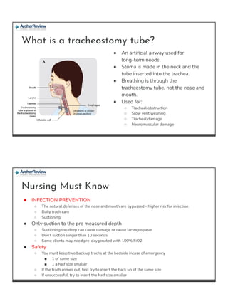 ARCHER NCLEX REVIEW Lines, tubes, and drains | PDF