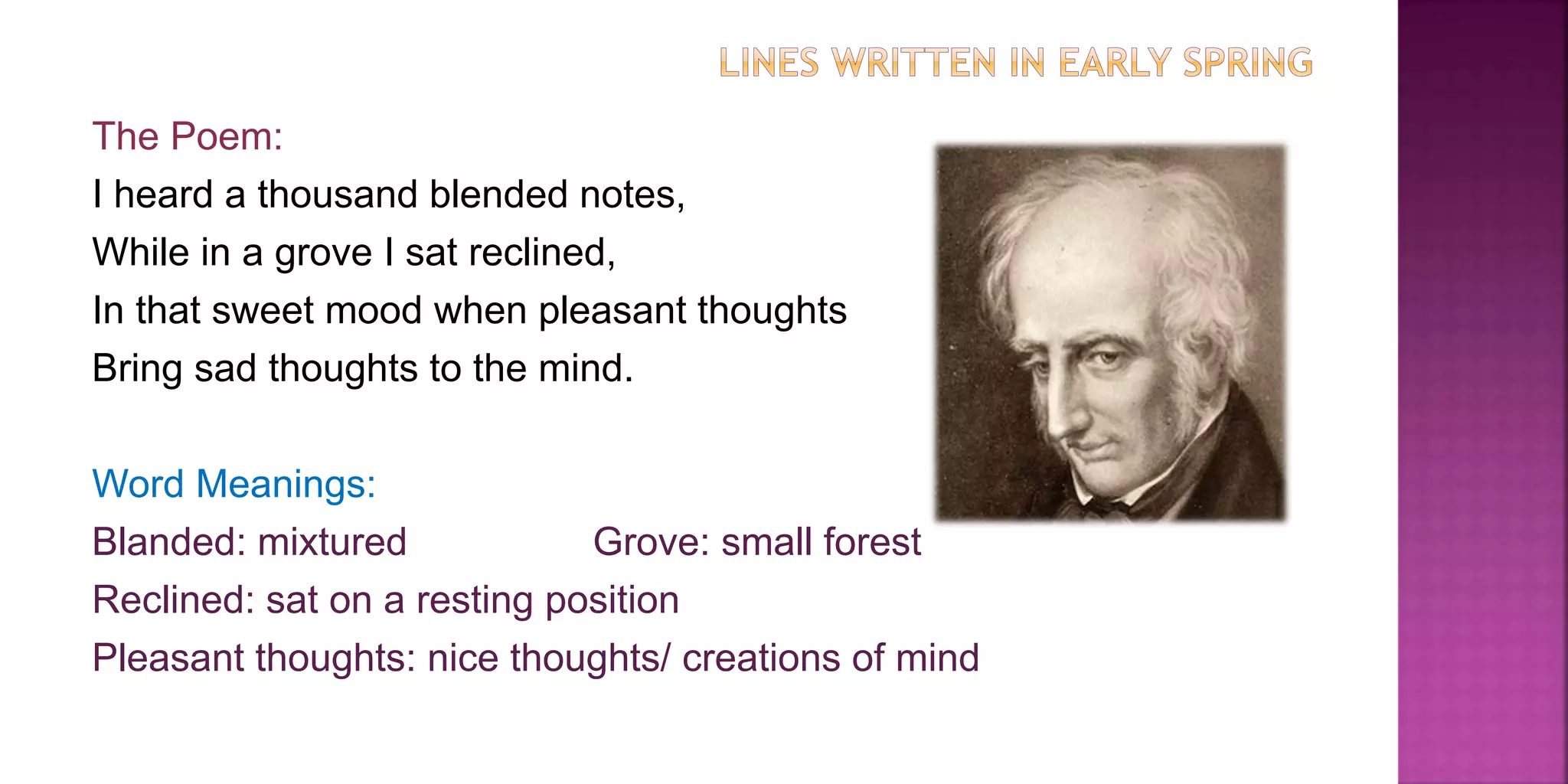 Lines written in early spring | PPTX