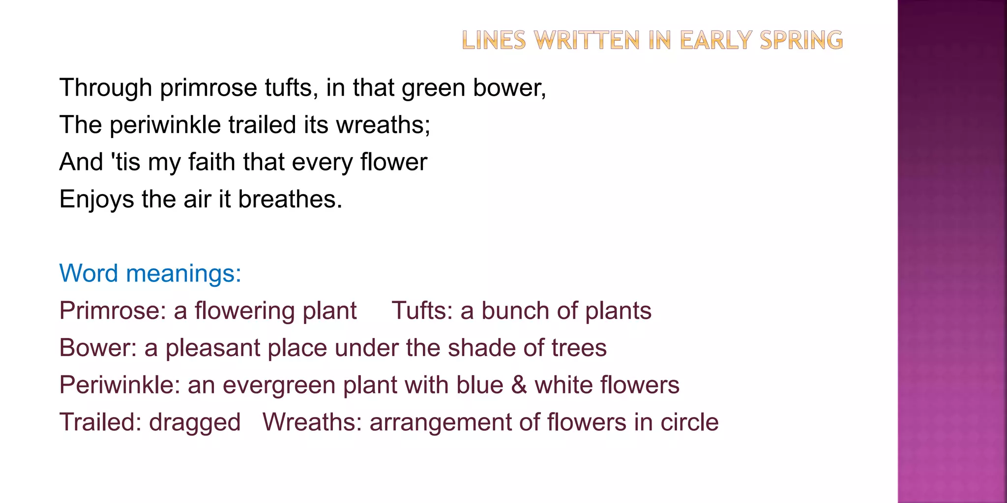 Lines written in early spring | PPTX