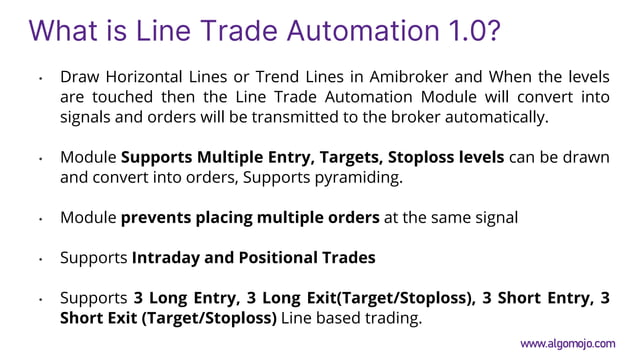Line Trading Automation - Algomojo Amibroker Module | PPTX