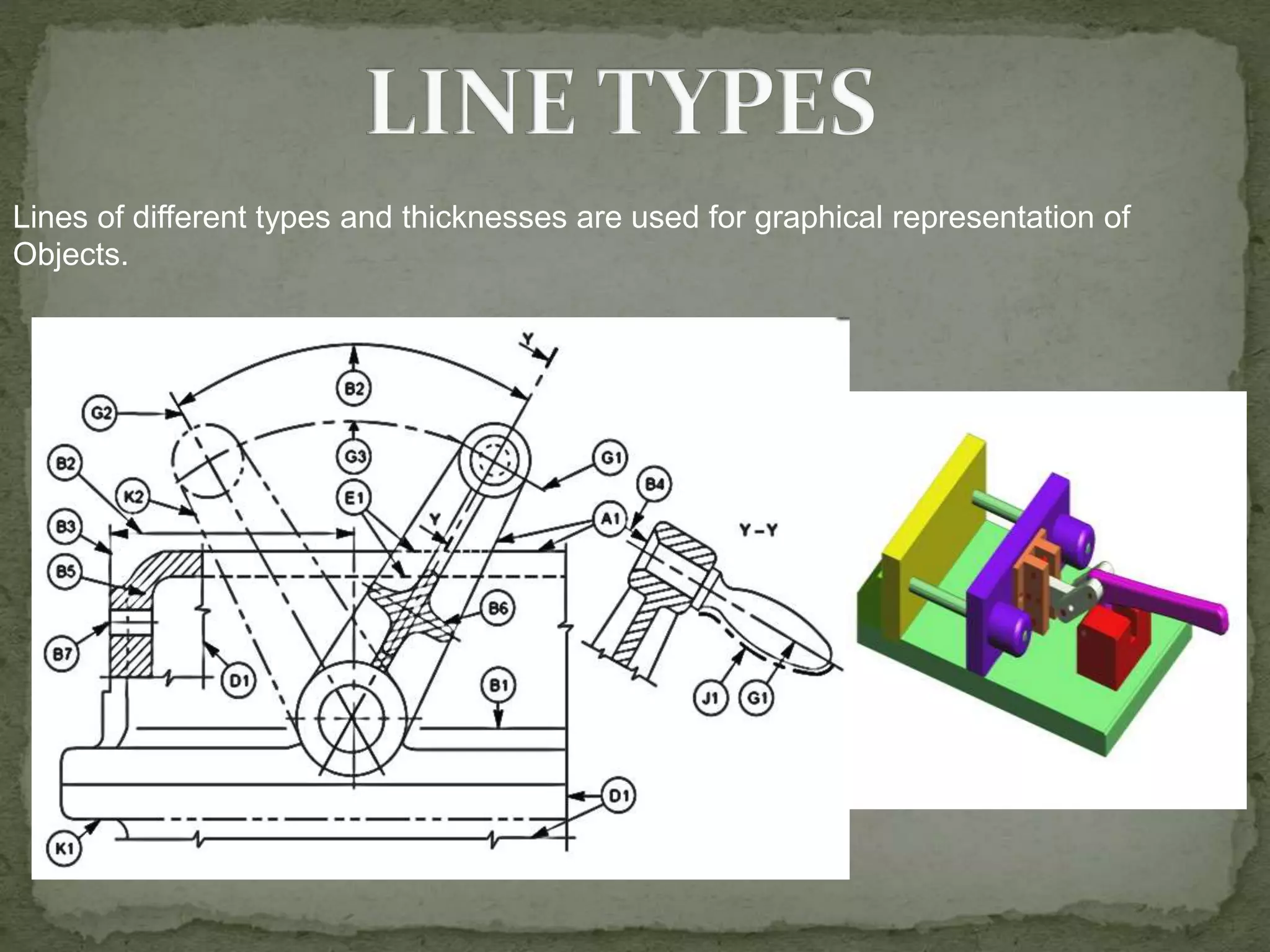 Line Types In Engineering Drawing | PPTX