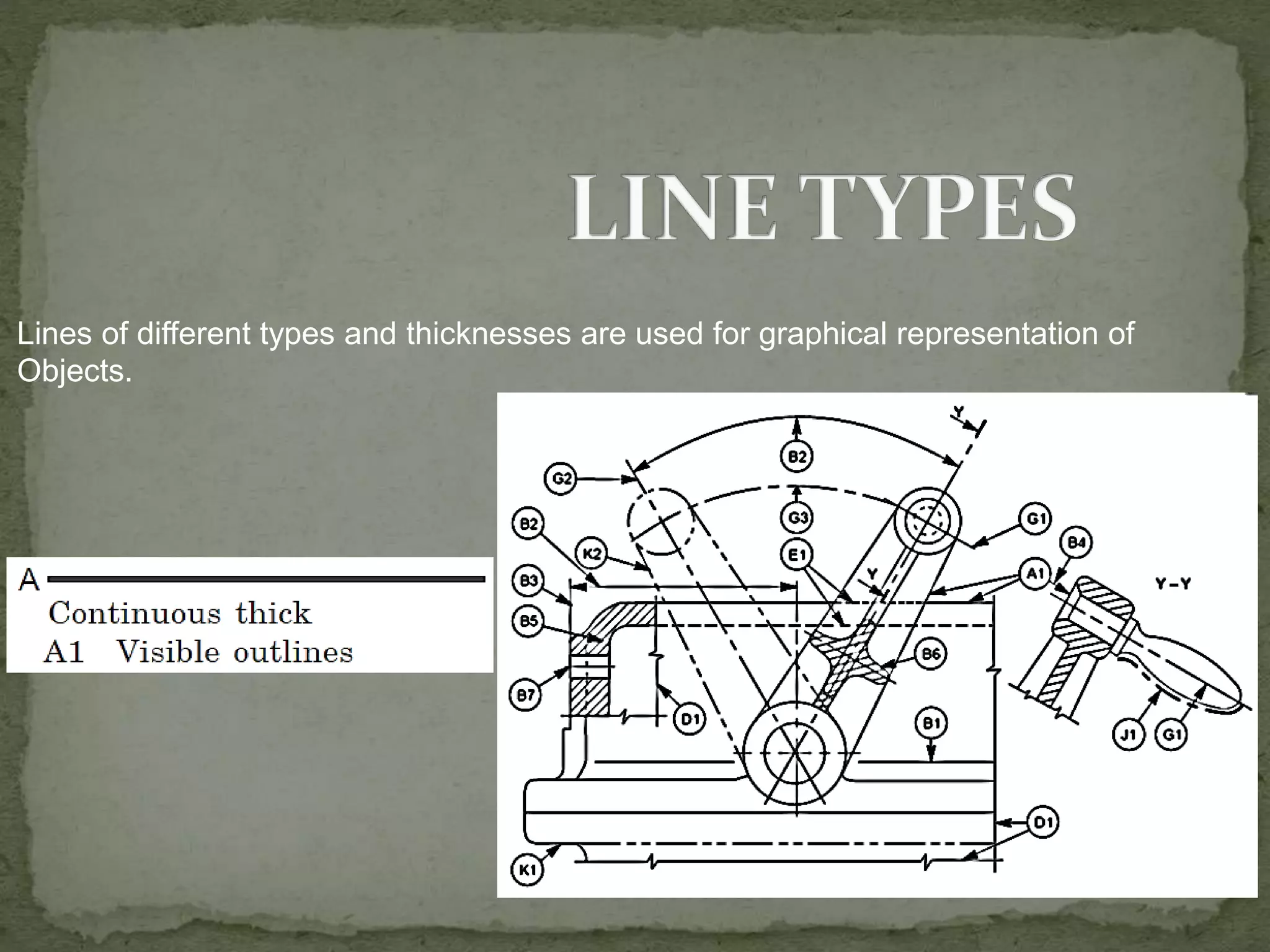 Line Types In Engineering Drawing | PPTX