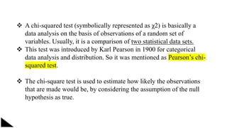linearity concept of significance, standard deviation, chi square test ...