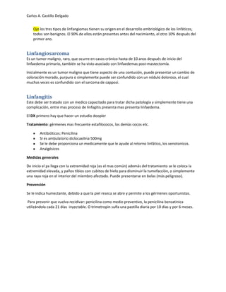 Linfangitis o patología linfática.docx cacd | DOCX