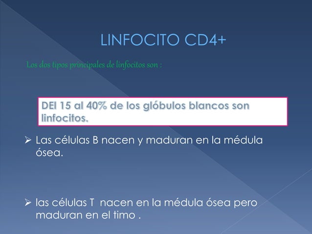 Linfocitos cd4 e importancia en el sida FISIOLOGIA | PPT