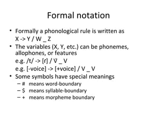 Ling101 phonological rules | PPT