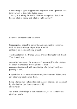 Ling 21 Online - Chart of Logical Fallacies Fallacies o.docx | Personal ...