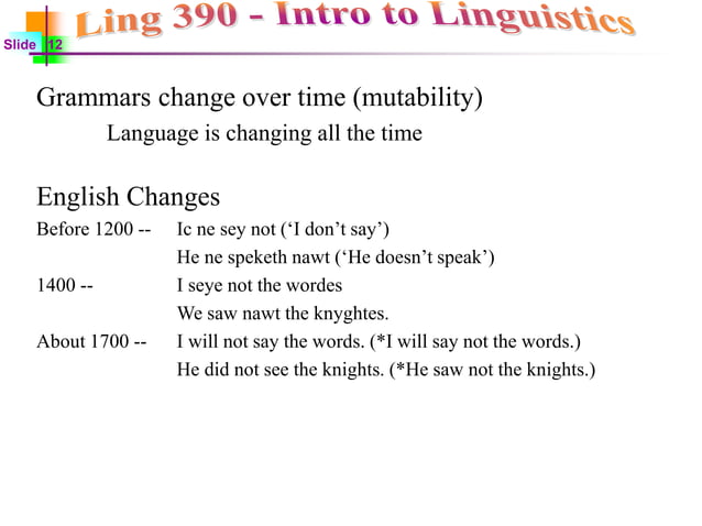 Linguistic introduction lecture notes for university | PPT