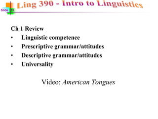 Linguistic introduction lecture notes for university | PPT
