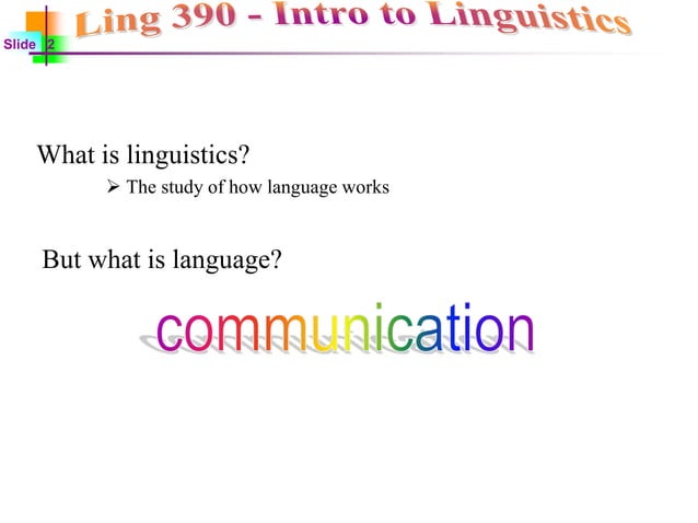 Linguistic introduction lecture notes for university | PPT