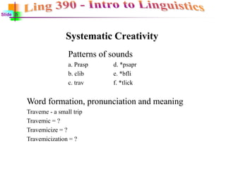 Linguistic introduction lecture notes for university | PPT