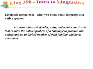 Linguistic introduction lecture notes for university | PPT