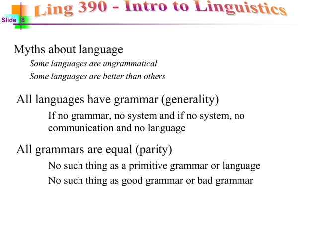 Linguistic introduction lecture notes for university | PPT
