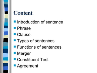 Ling401 introduction of sentence | PPT