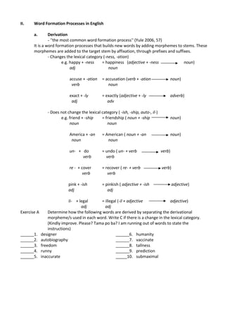 Ling 507 Word Formation Strategies (presentation) | DOC