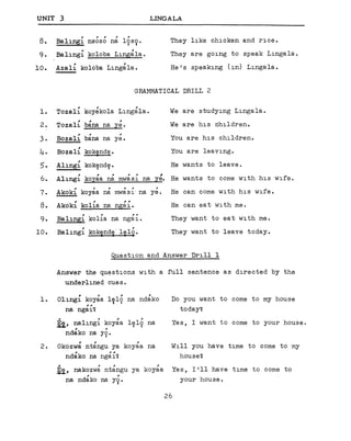 Learn Lingala - FSI Basic Course | PDF