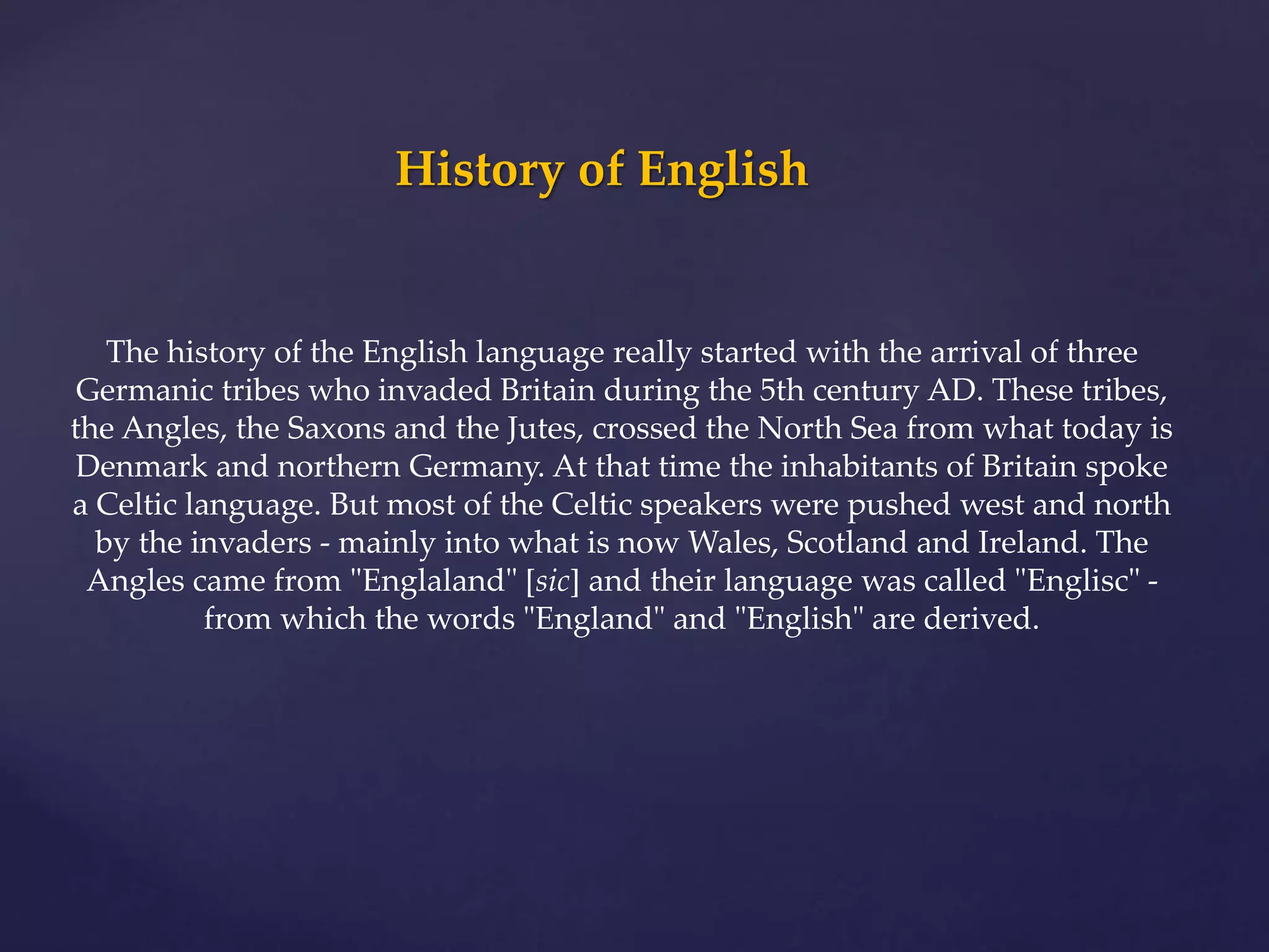 History of English | PPTX