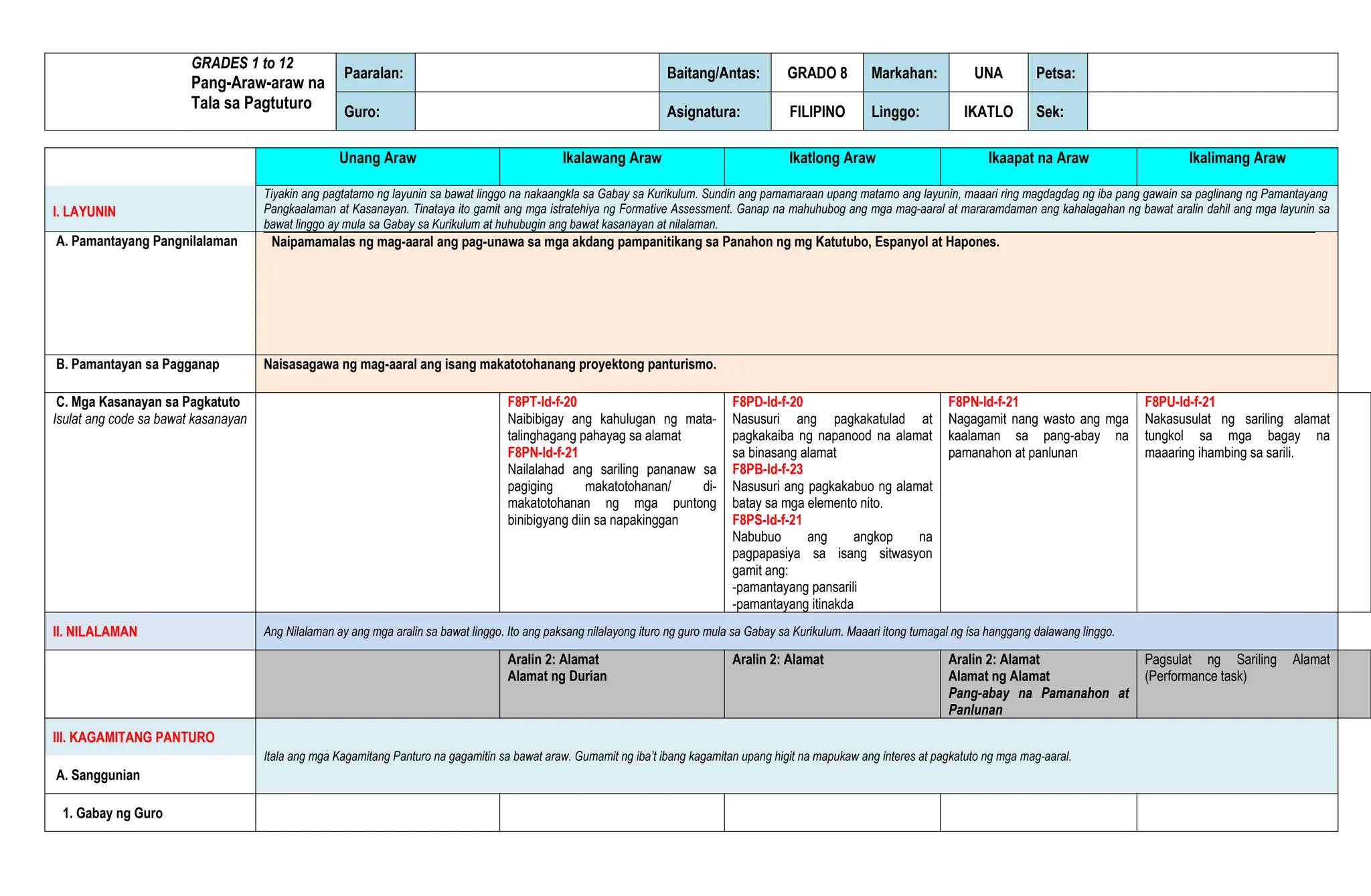Linggo 3-2.docx lesson log daily filipino | DOCX