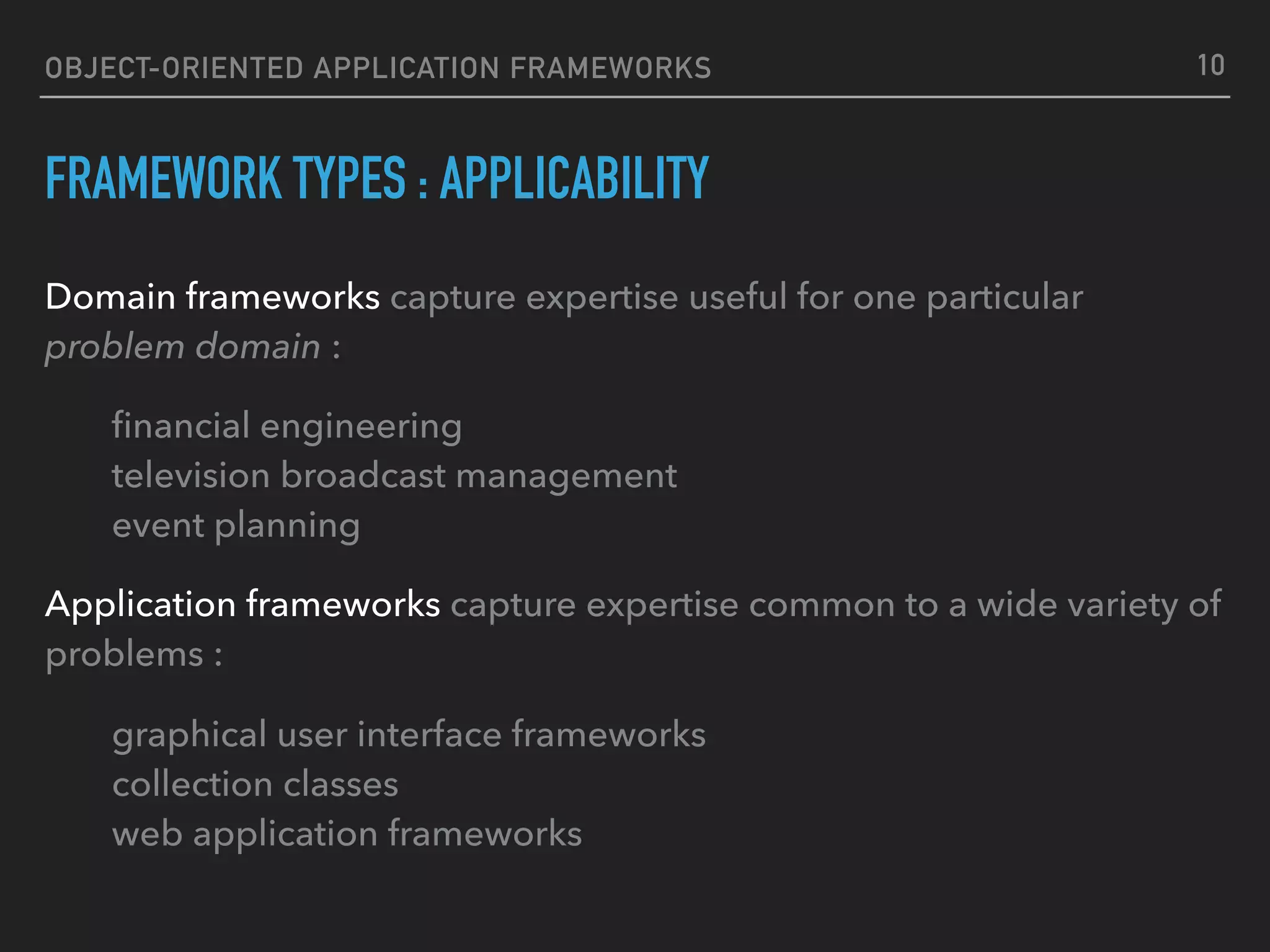 Object Oriented Application Frameworks Ppt 9165
