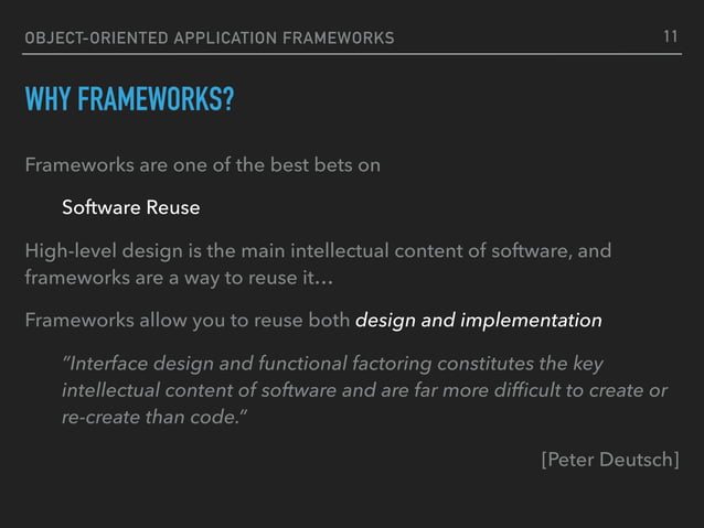 Object Oriented Application Frameworks Ppt