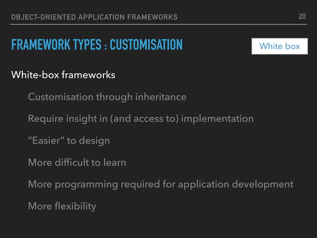 Object-Oriented Application Frameworks | PPT