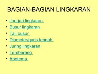 lingkaran panjang b usur dan luas juring.ppt