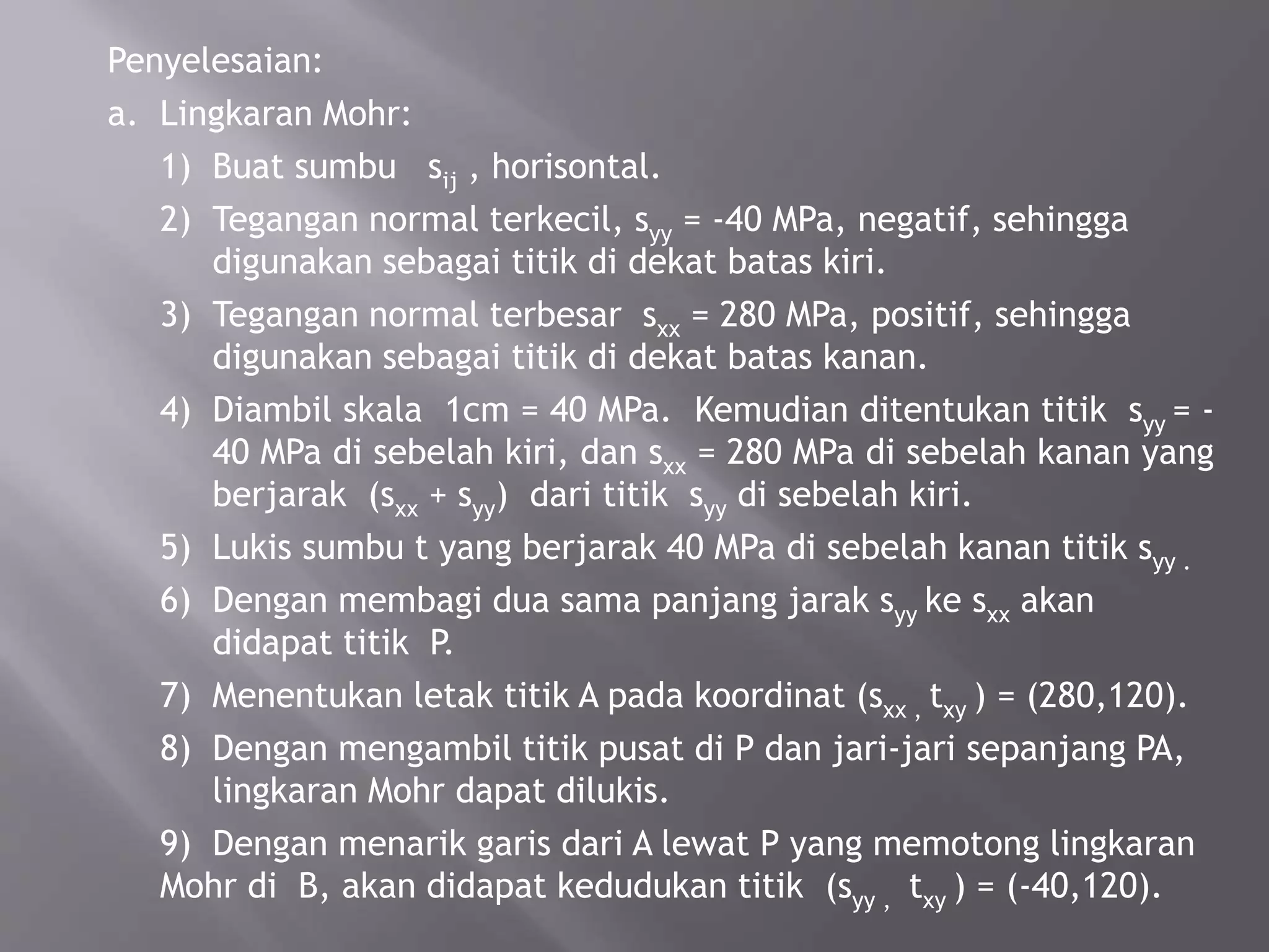 Lingkaran Mohr utk tegangan | PPTX