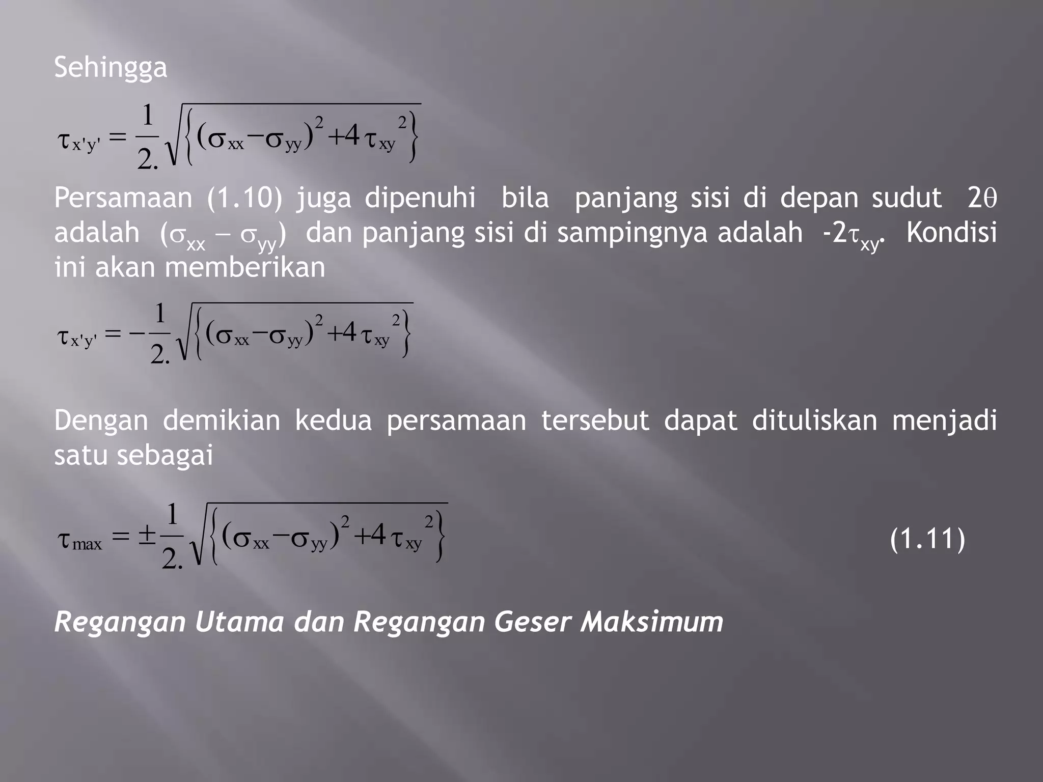 Lingkaran Mohr utk tegangan | PPTX