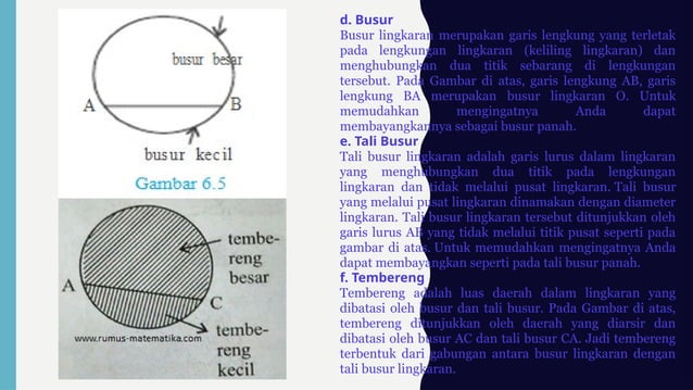 PENGUKURAN TENTANG LINGKARAN PADA BANGUN DATAR | PPT