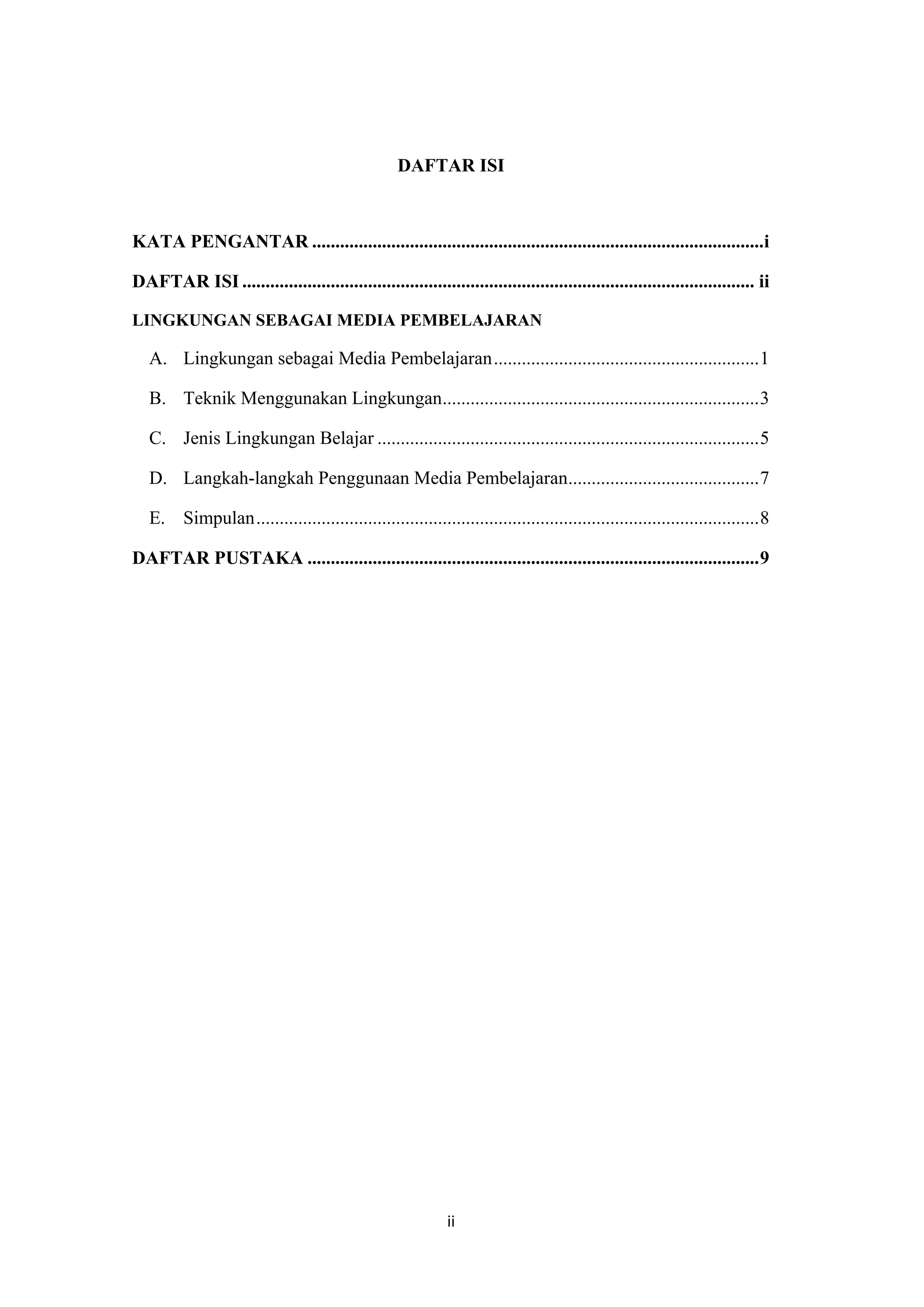 Lingkungan sebagai media pembelajaran book | PDF