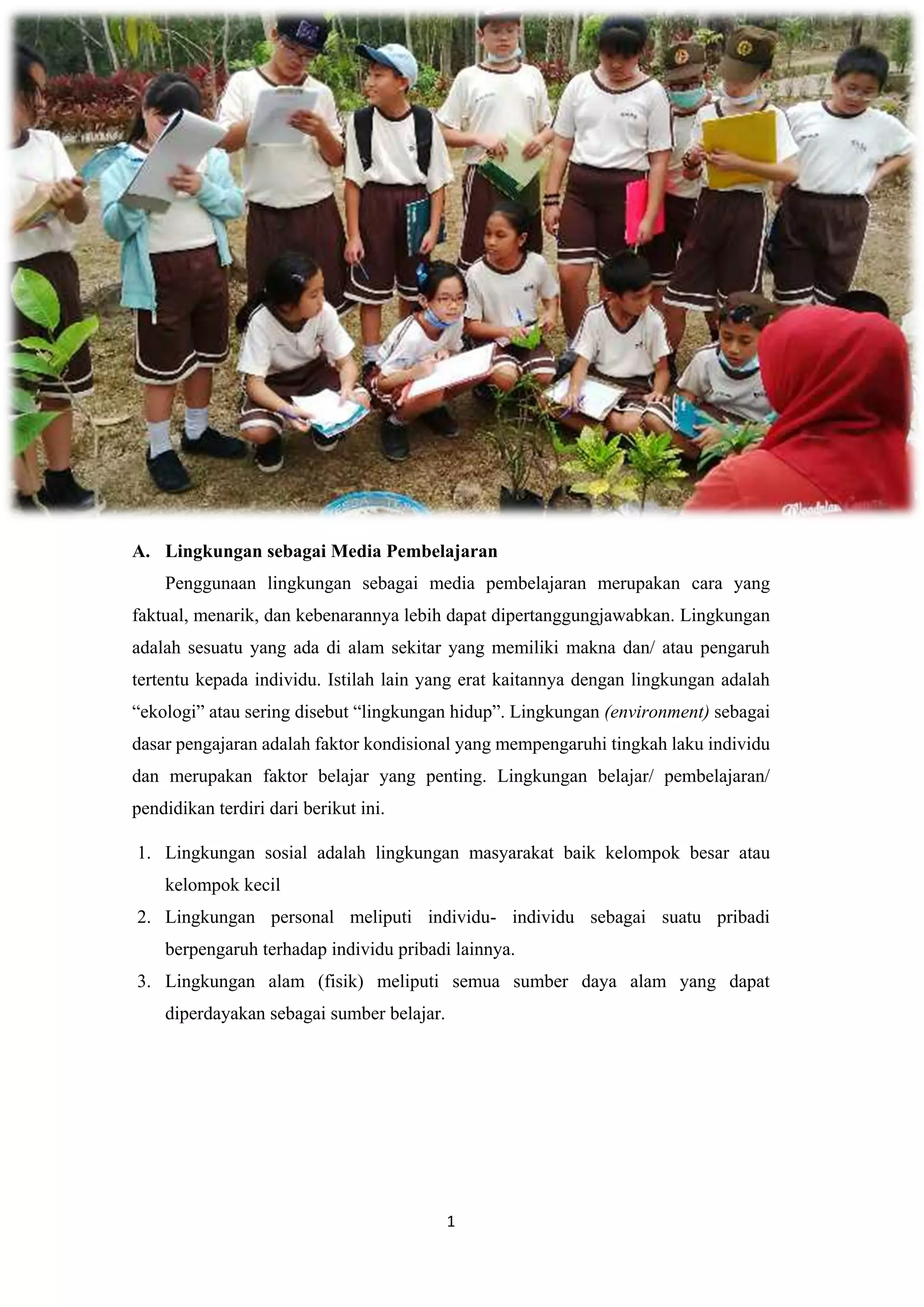 Lingkungan sebagai media pembelajaran book | PDF