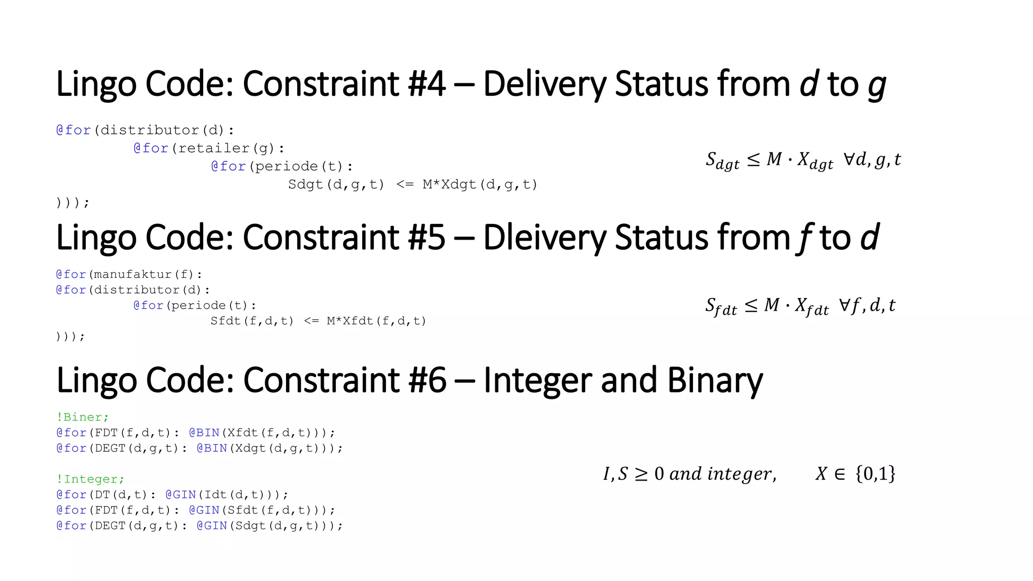 Lingo tutorial 2 - Distribution Problem | PPT