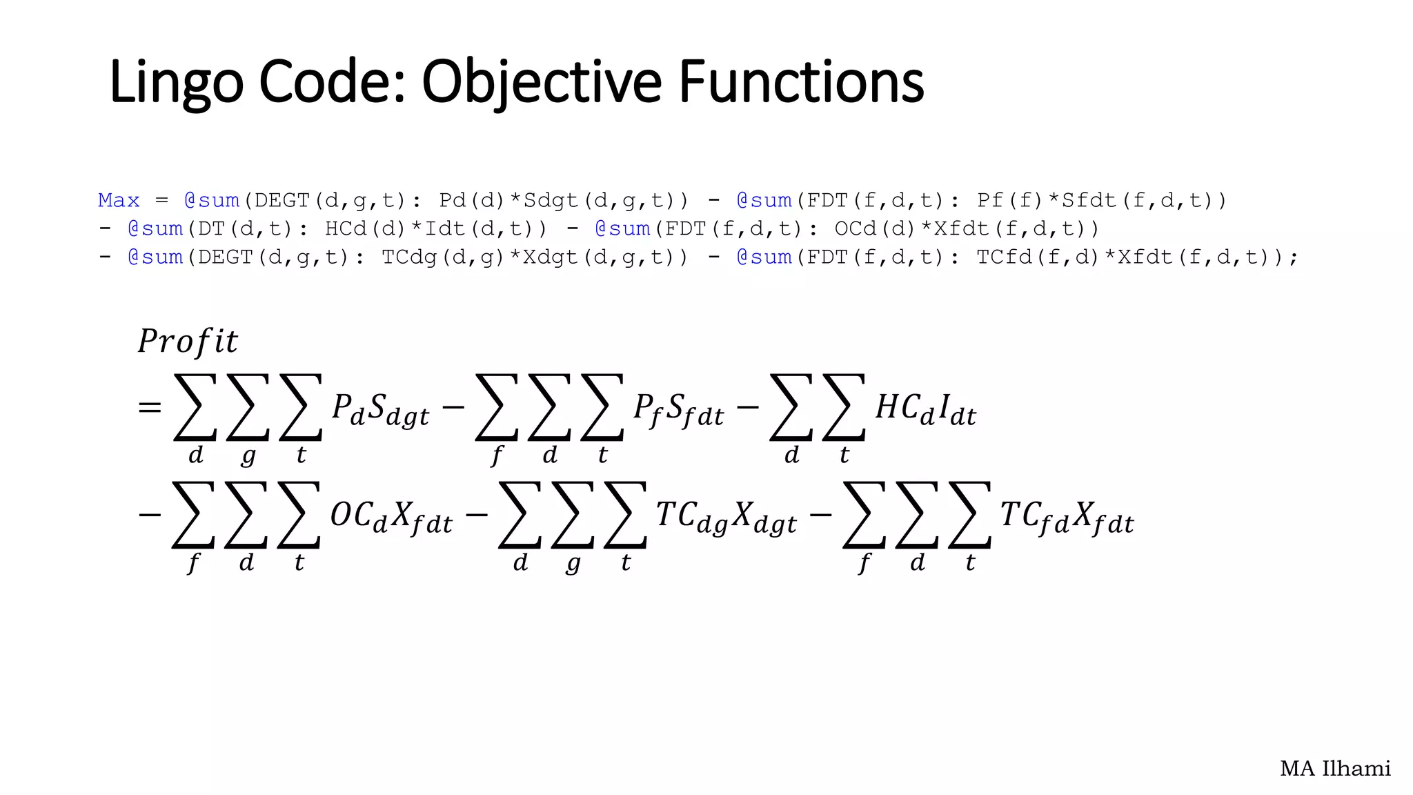 Lingo tutorial 2 - Distribution Problem | PPTX