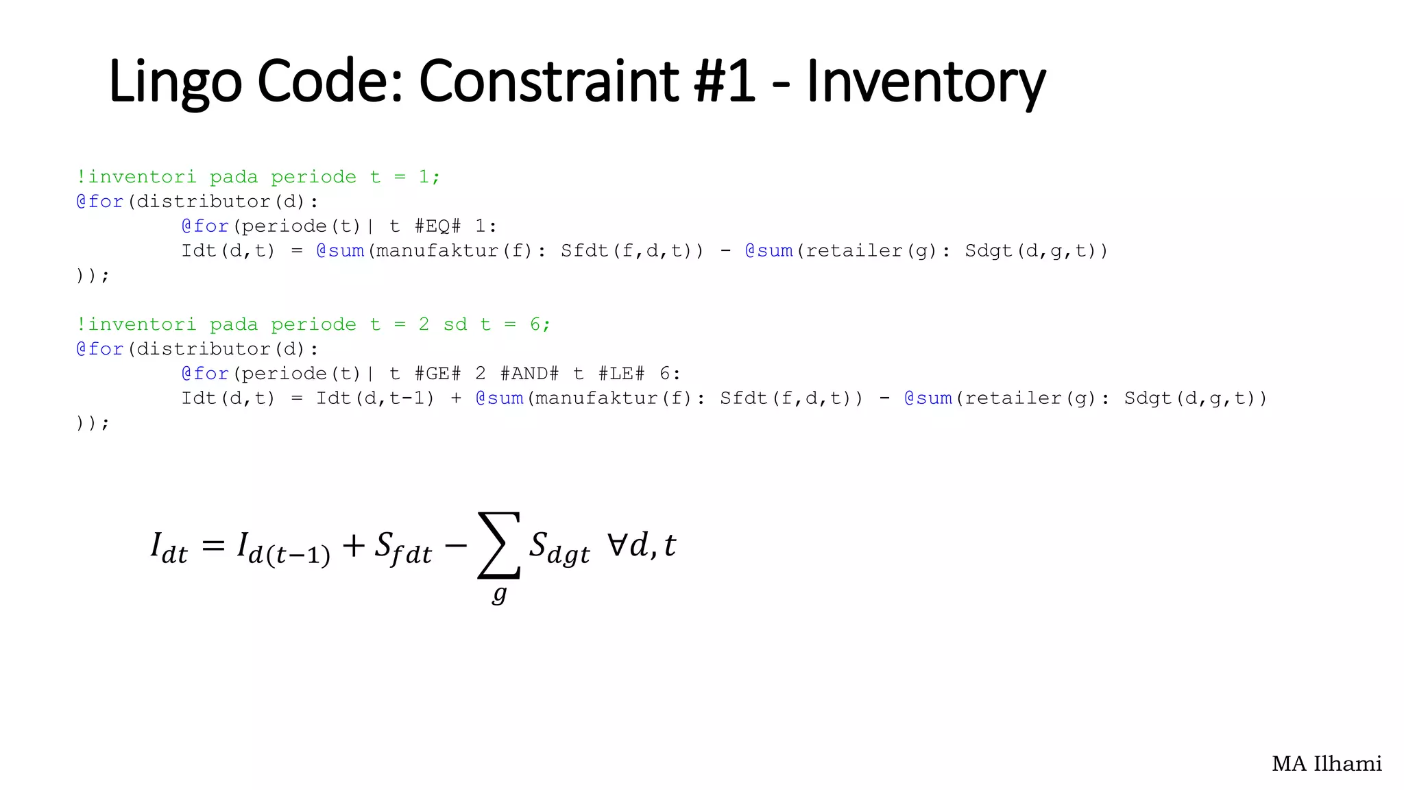 Lingo tutorial 2 - Distribution Problem | PPTX