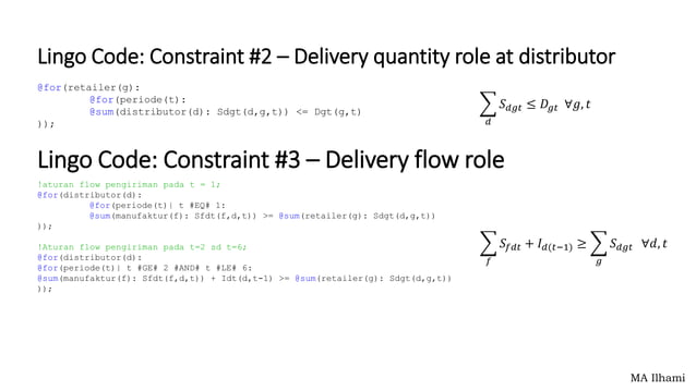 Lingo Tutorial 2 Distribution Problem Ppt